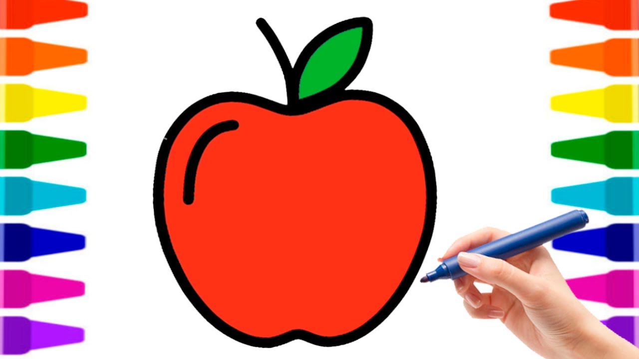 HOW TO DRAW AN APPLE - YouTube