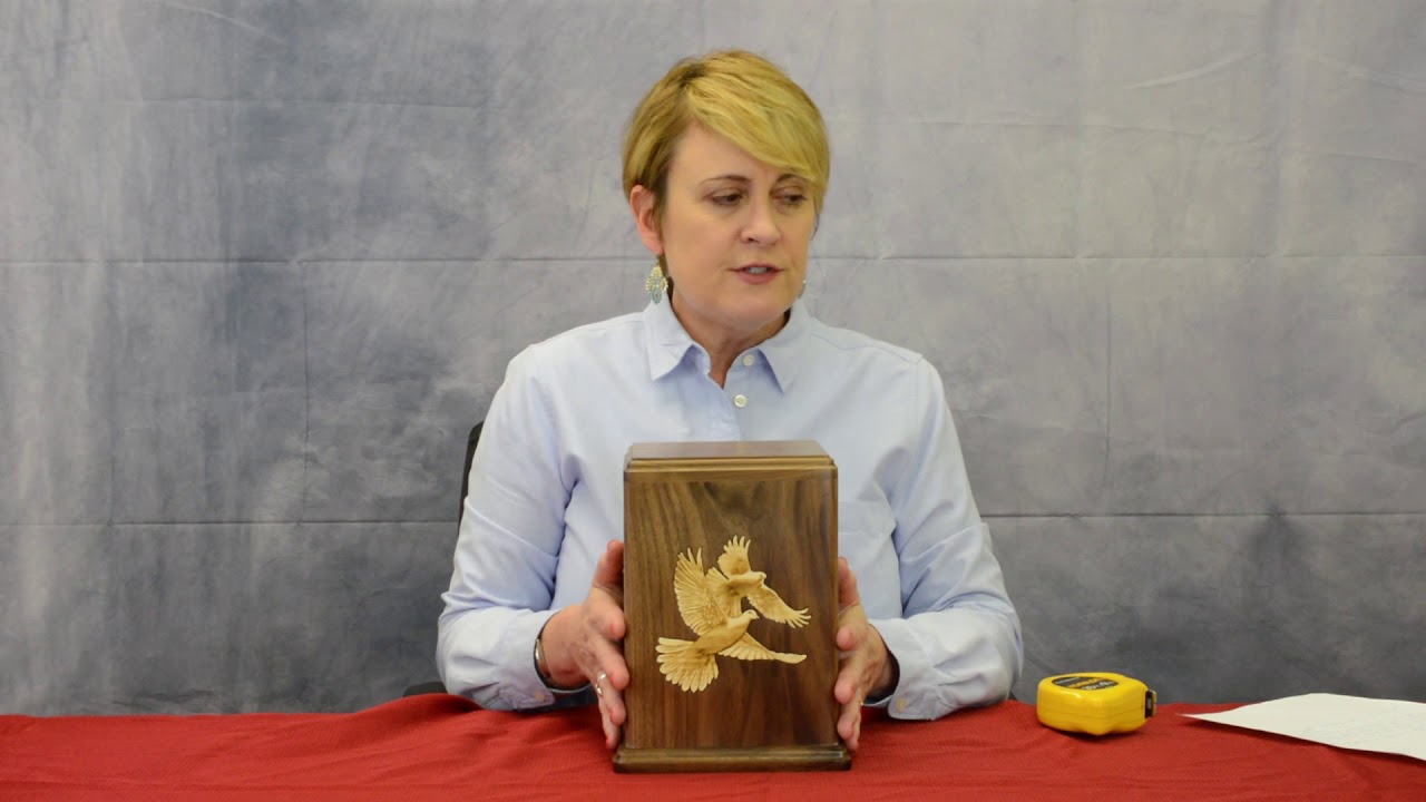 Doves Walnut Classic Urn from UPD urns - YouTube