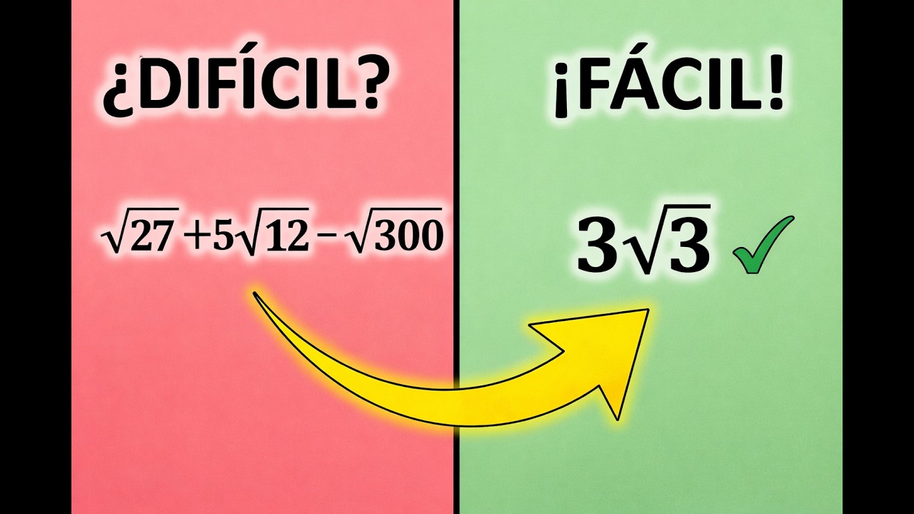 Cómo Sumar y Restar Raíces Cuadradas con Diferente Radicando Fácil ...