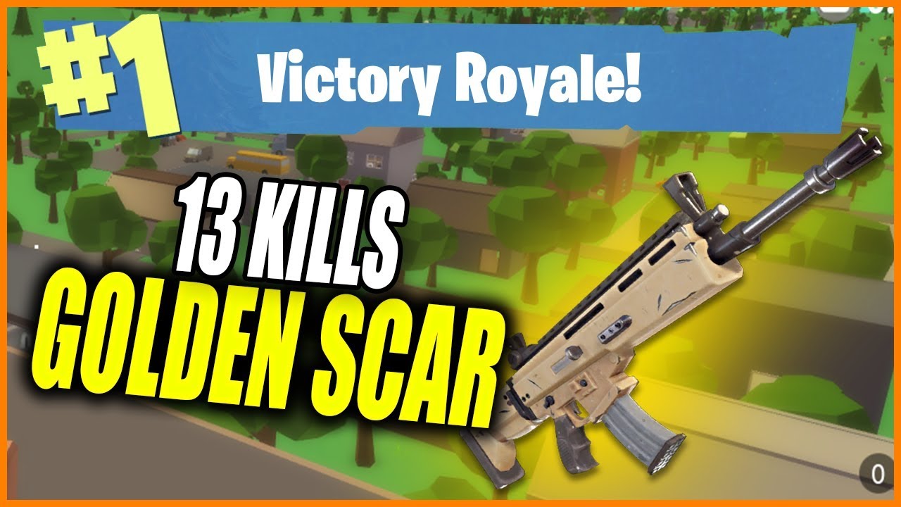 [CODE] 13 Kills with GOLDEN SCAR in ISLAND ROYALE | Roblox Fortnite ...