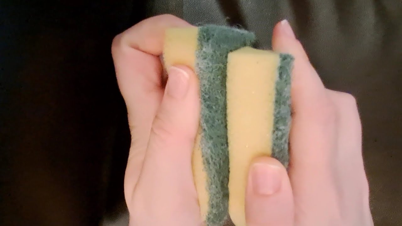 Dry and wet sponge ASMR / squeezing / rubbing / crinkles / ripping ...