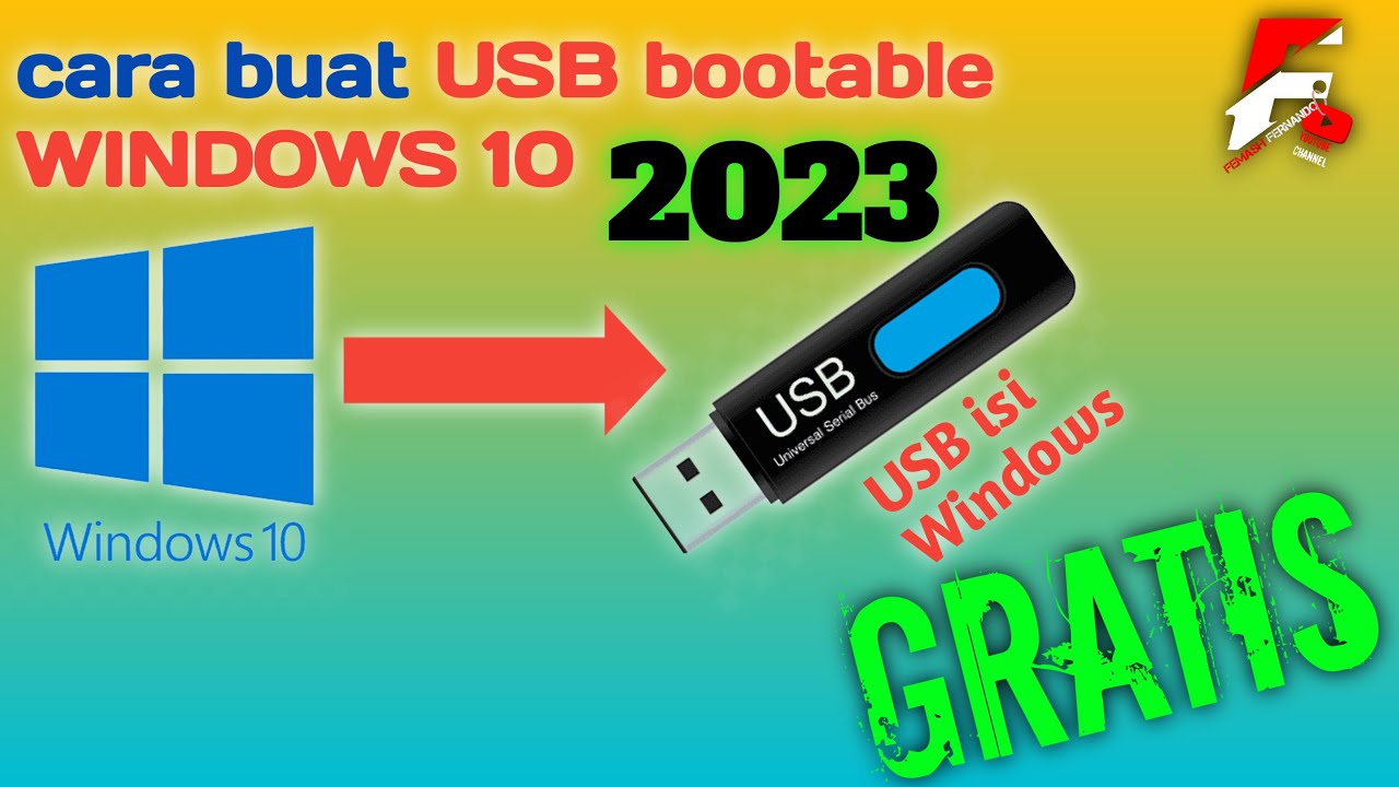 CARA MEMBUAT USB BOOTABLE WINDOWS 10 DI FLASHDISK 125% WORK 2023 - YouTube