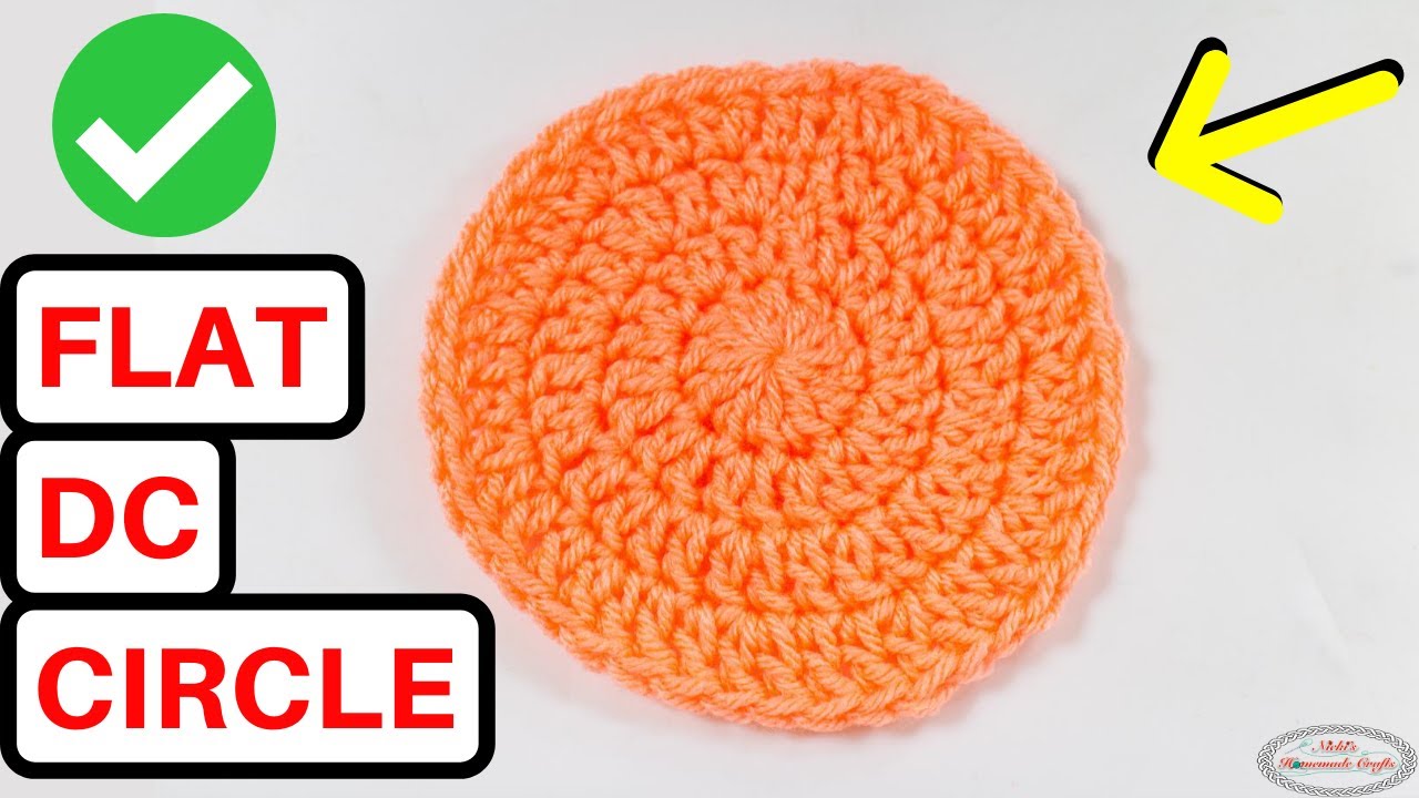 How to Crochet a FLAT CIRCLE with DOUBLE CROCHET Stitches - YouTube
