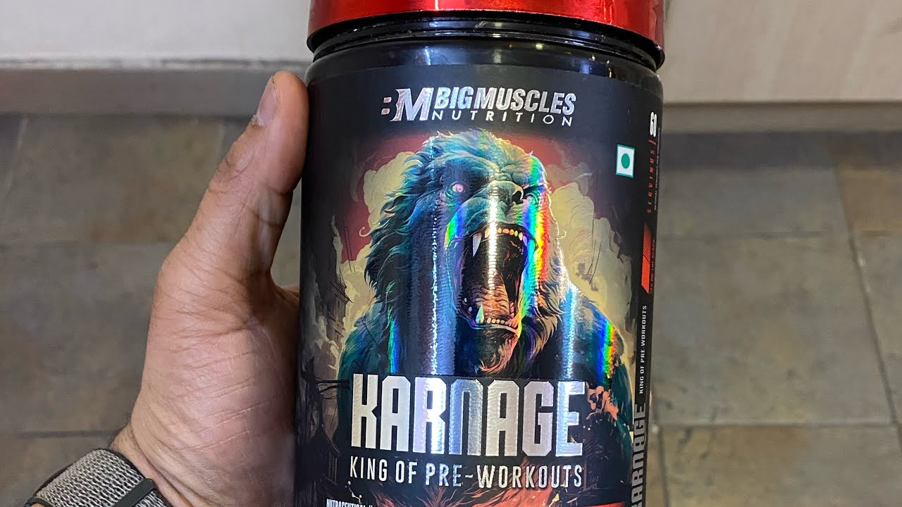 Unboxing Big muscle Karnage Pre workout - YouTube