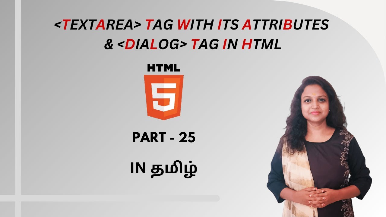 Textarea Tag And Dialog Tag In Html Html Tutorial Part 25 Tamil