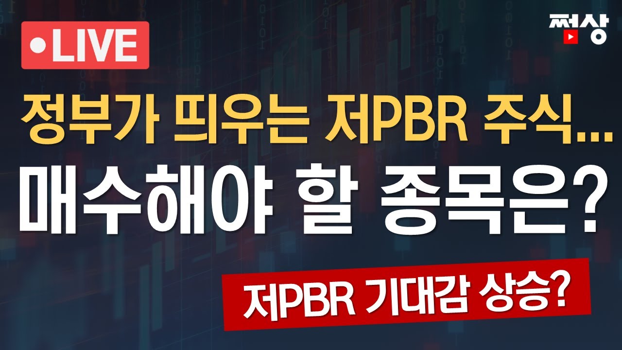 [쩜상 시크릿] 정부가 띄우는 저PBR 주식...매수해야 할 종목은 어떤것? 저PBR 1보다 낮은 거 사면 된다? - YouTube