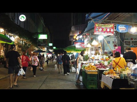 [4K] Walking around On Nut BTS Station and Food Street in Bangkok ...