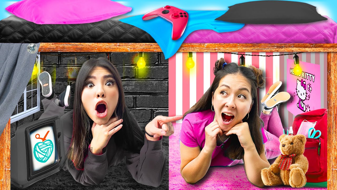 Secret Rooms Under the Bed Nerd VS Popular Challenge| Funny Room ...