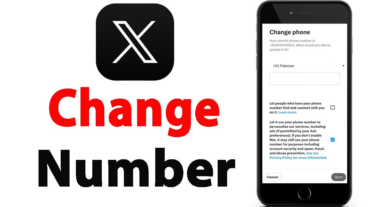 How to Change Mobile Number in X Account | X Account me Mobile Number ...