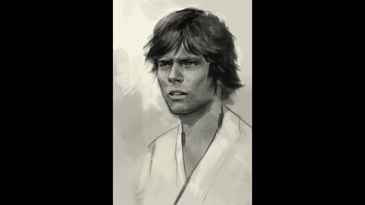 How to draw luke skywalker - YouTube