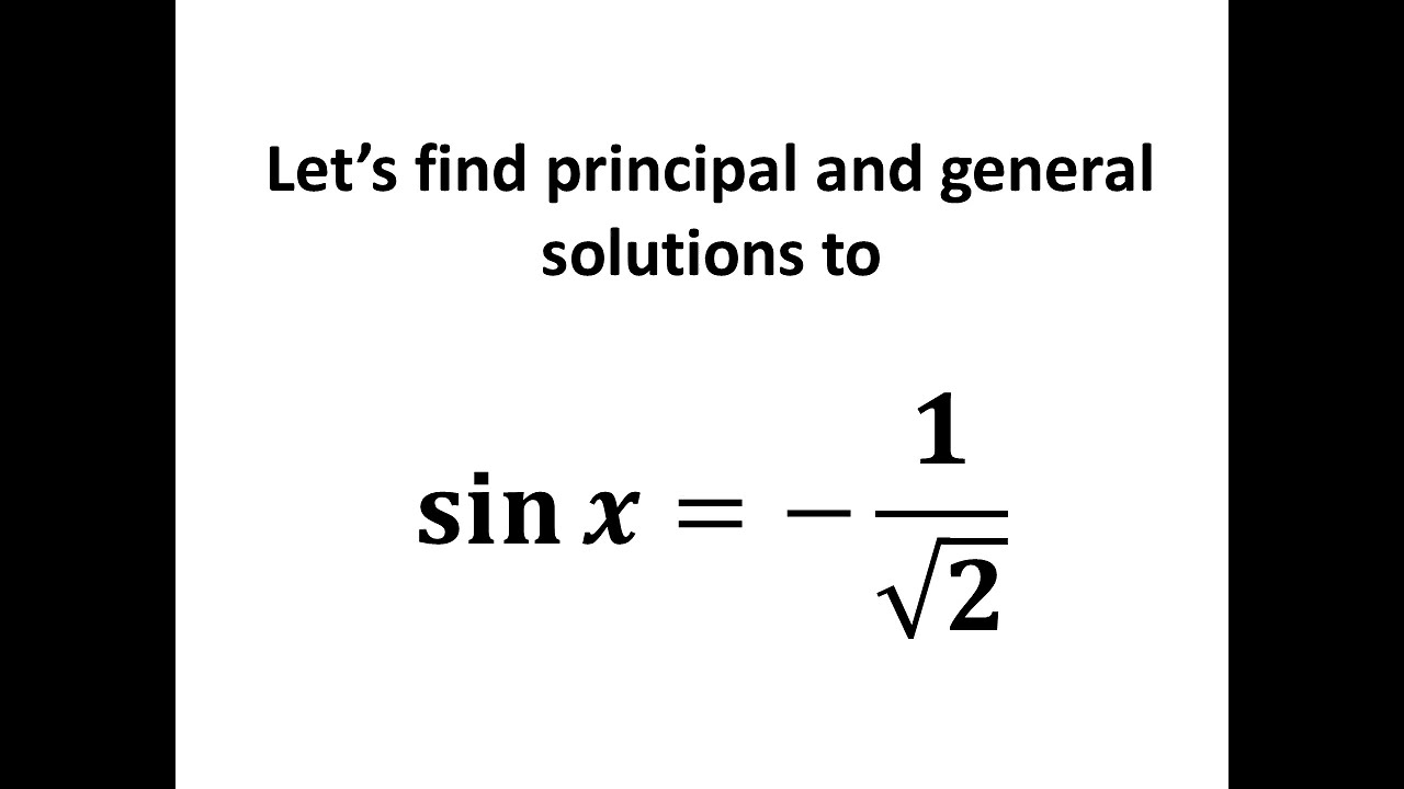 Solve Sin X 1 sqrt 2 YouTube