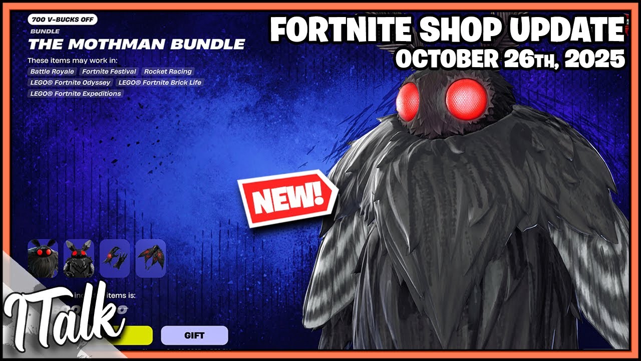 Fortnite Shop *NEW* THE MOTHMAN SKIN! [October 26th, 2025] (Fortnite ...