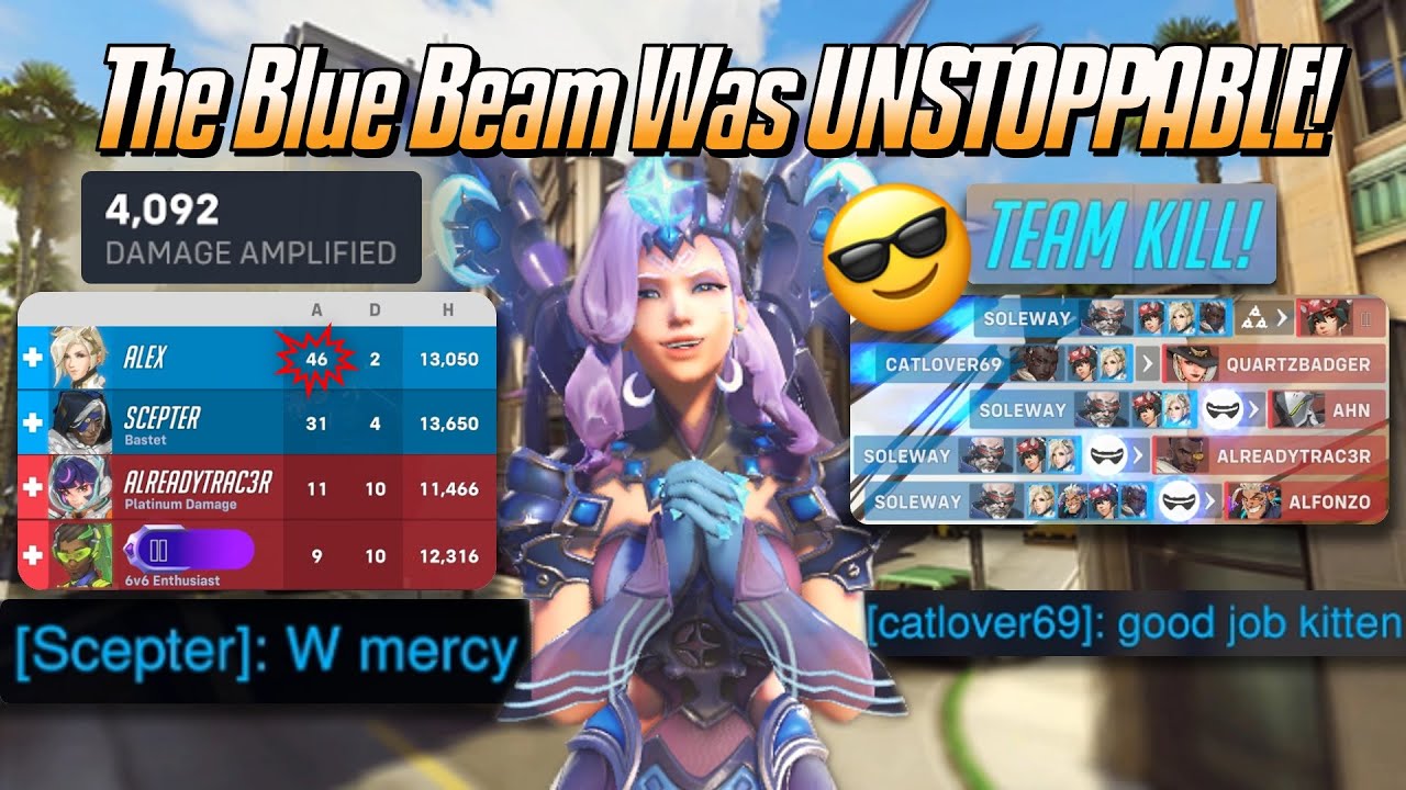 The Blue Beam Was UNSTOPPABLE! 😎 - Mercy Gameplay & Commentary ...