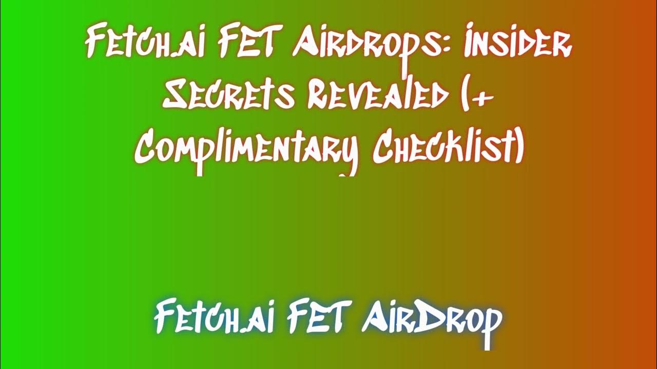 Get Free Fetch.ai FET Airdrop | Learn How to Swap or Sell Fetch.ai FET Airdrop - YouTube