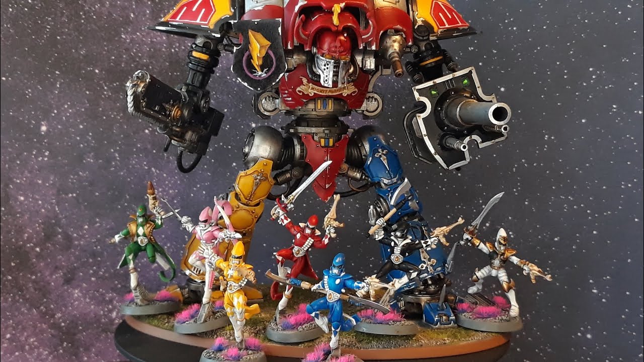 Warhammer 40k Crossover: Eldar Power Rangers turntable showcase - YouTube