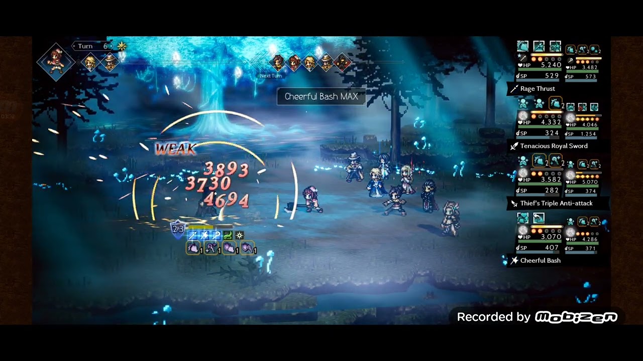 Octopath Traveler COTC Global / Adversary Log / VS Black-Clad Shadow lv ...