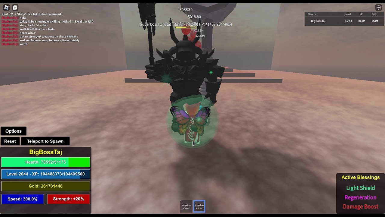 Roblox Excalibur RPG - Method for Killing Hard Bosses - YouTube