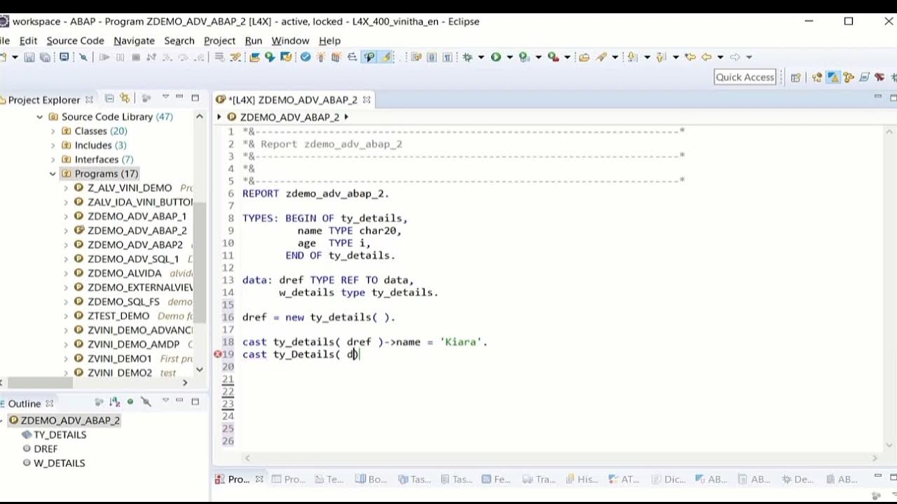 Module 4 || Advanced ABAP - Demo III - Cast Operator -II-AdvanceABAP ...