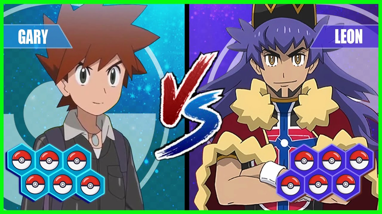 Pokemon Battle Pedia: Gary Vs Leon - YouTube