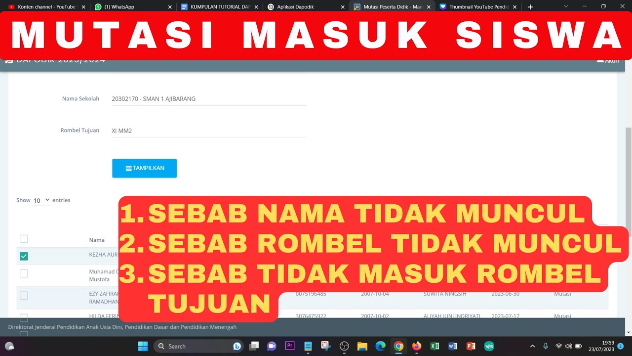 CARA MUTASI SISWA MASUK KE SEKOLAH TERBARU DAPODIK 2024 - YouTube