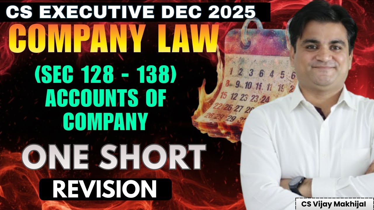 Accounts of Company | One Shot - CS Executive | | Sec 128 to 138 | CL ...