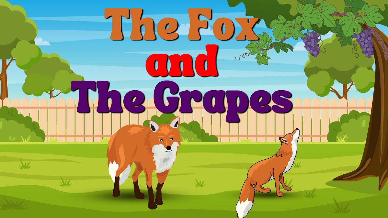 The Fox and The Grapes in English | Short Story for Kids | Story with ...