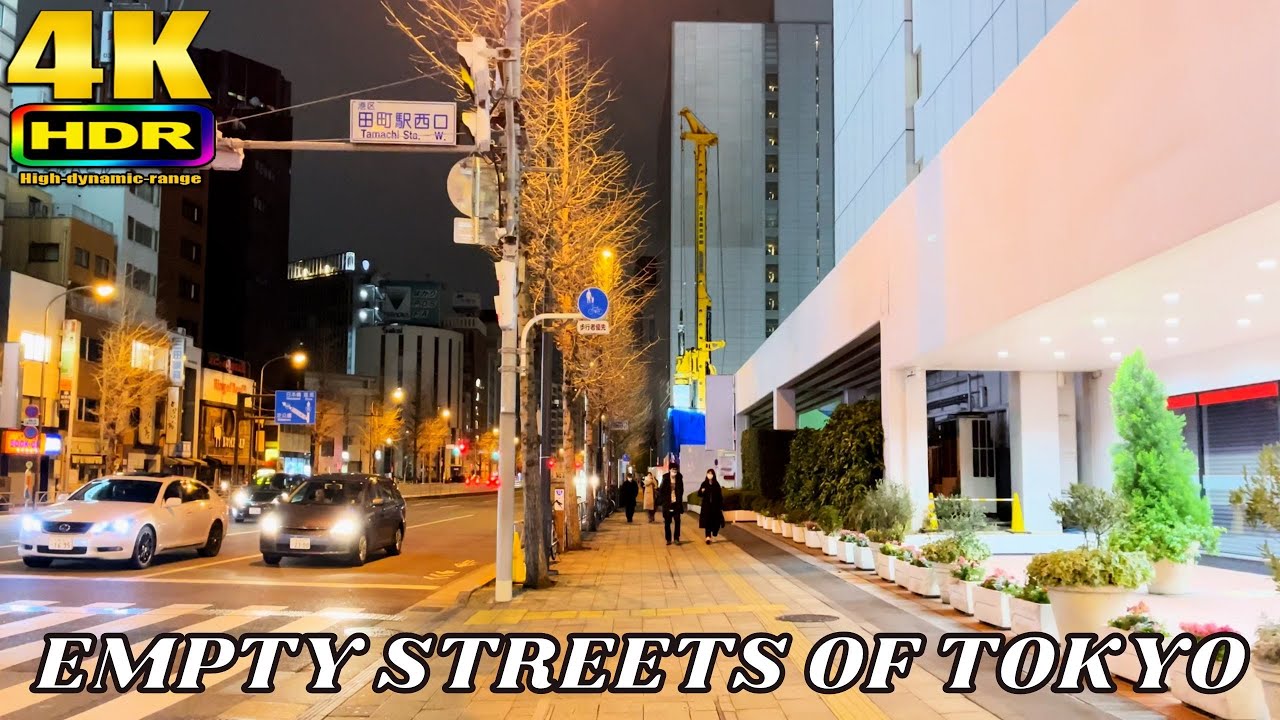 【4K HDR】Empty Tokyo Streets at Night - Japan Walking Tour 東京散歩 - YouTube