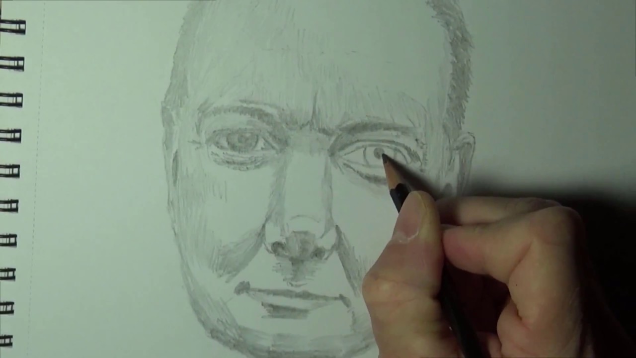 how to draw Winston Churchill - YouTube