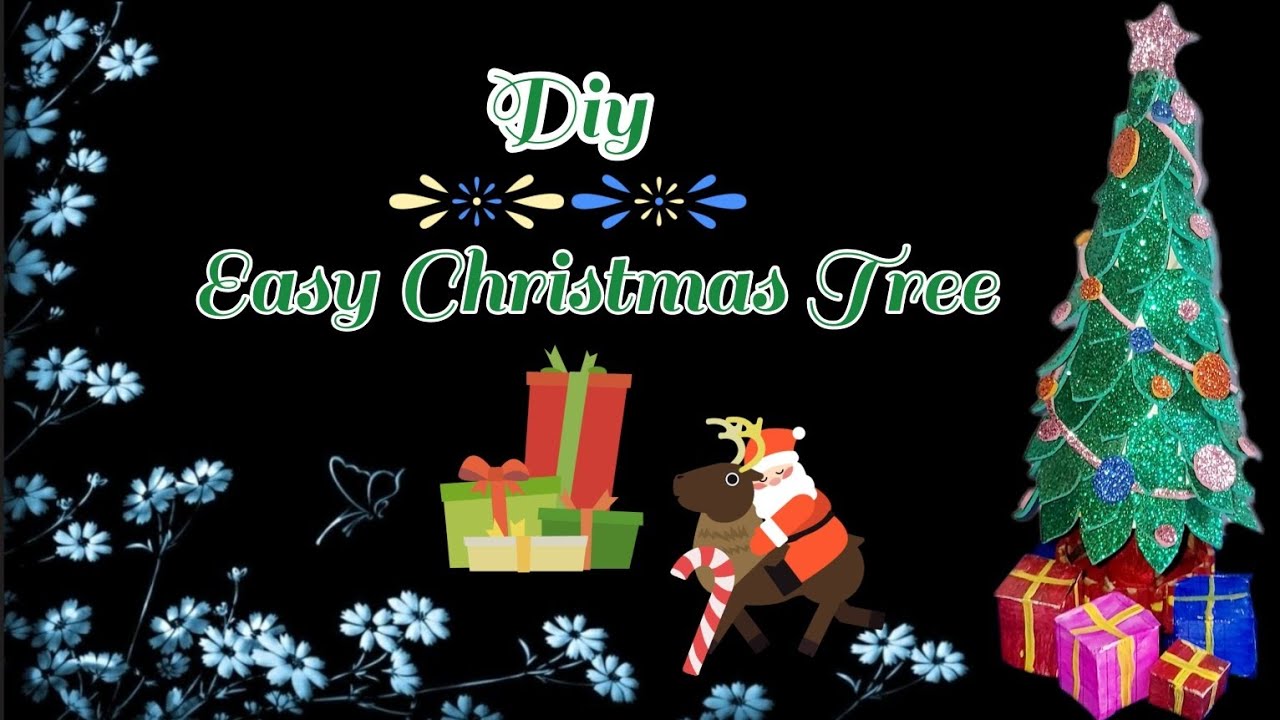 Diy Christmas Tree 🎄 | simple &easy Christmas Tree with glitter paper ...