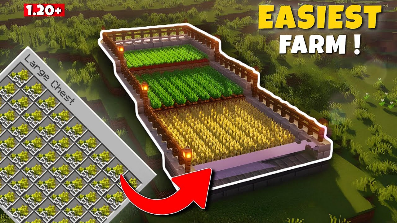 Easiest Automatic WHEAT FARM for Minecraft Bedrock 1.20 | #mcpe # ...