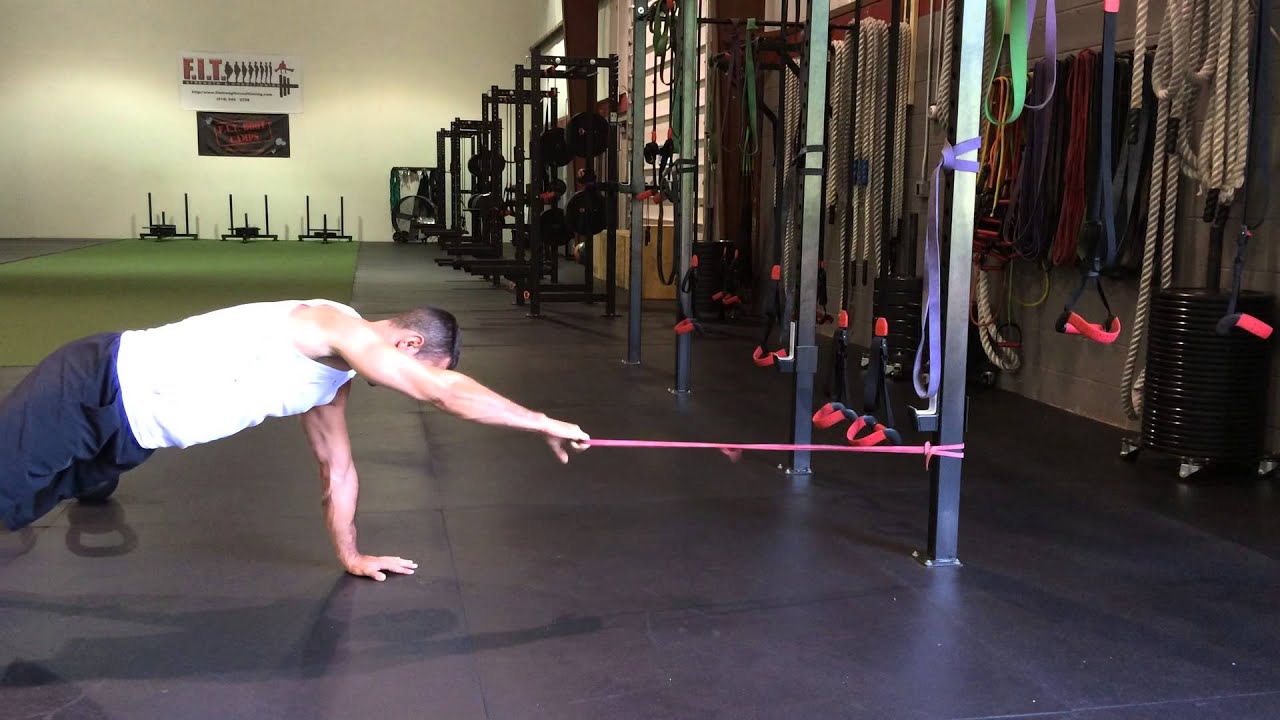 3-POINT PLANK BAND-RESISTED LAT PULL - YouTube