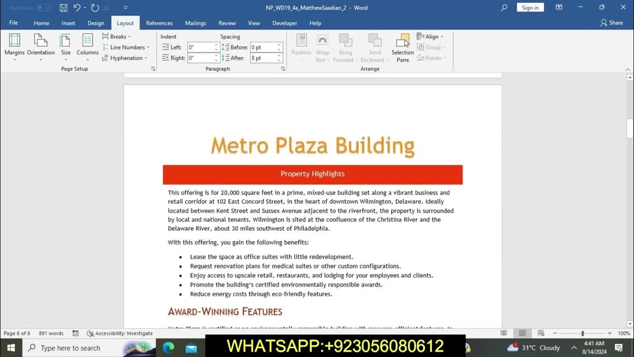 Word 2019 Module 4 SAM Project 1a || 2019 Module 4 SAM Project 1a || NP ...