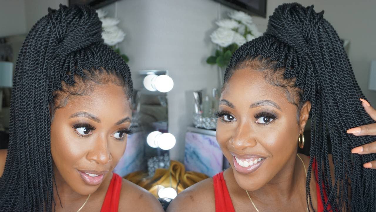 VERY FAST & EASY!! 32 Inch Crochet Braids High Ponytail | Long Braids ...