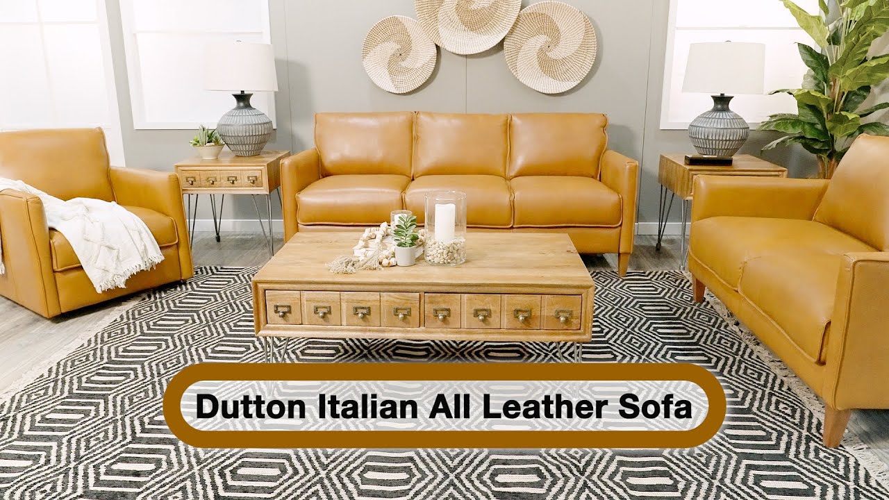 Dutton Italian All Leather Sofa | AFW - YouTube
