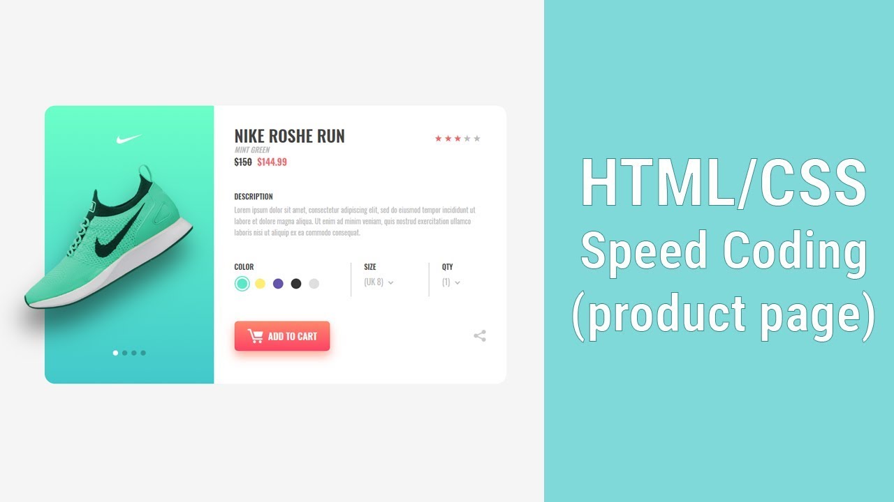 Html Css Speed Coding Product Page Youtube