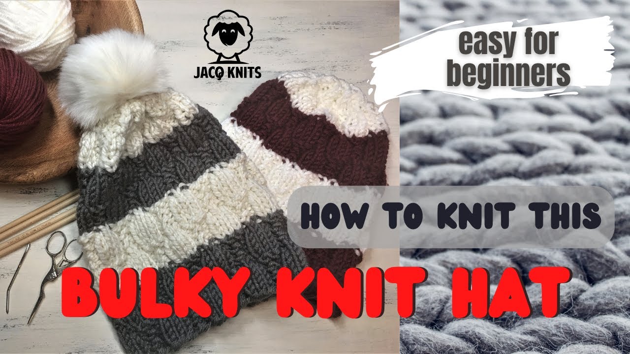 Easy knitted bulky weight hat. Instructions for beginners. - YouTube