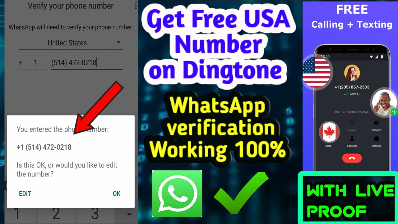 Free USA Number | Get Free US number on Dingtone for WhatsApp ...