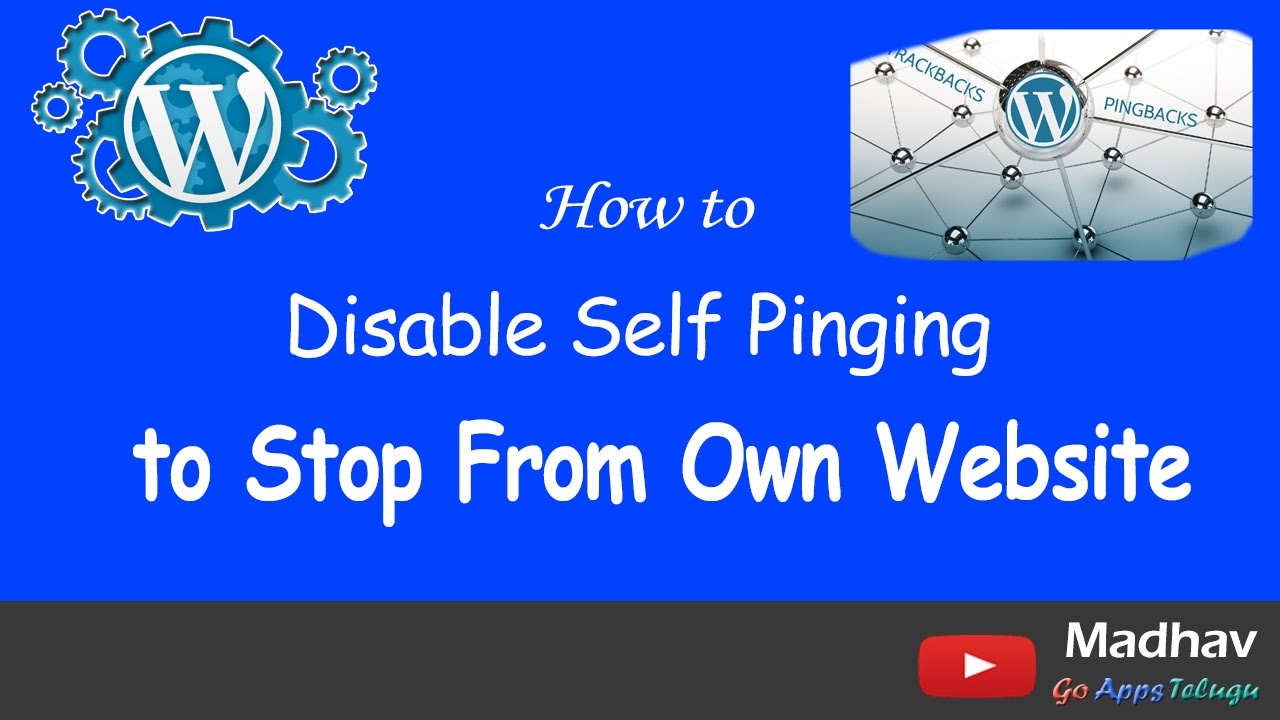 How to Disable Self Pinging to Stop from Own Website || WordPress - YouTube
