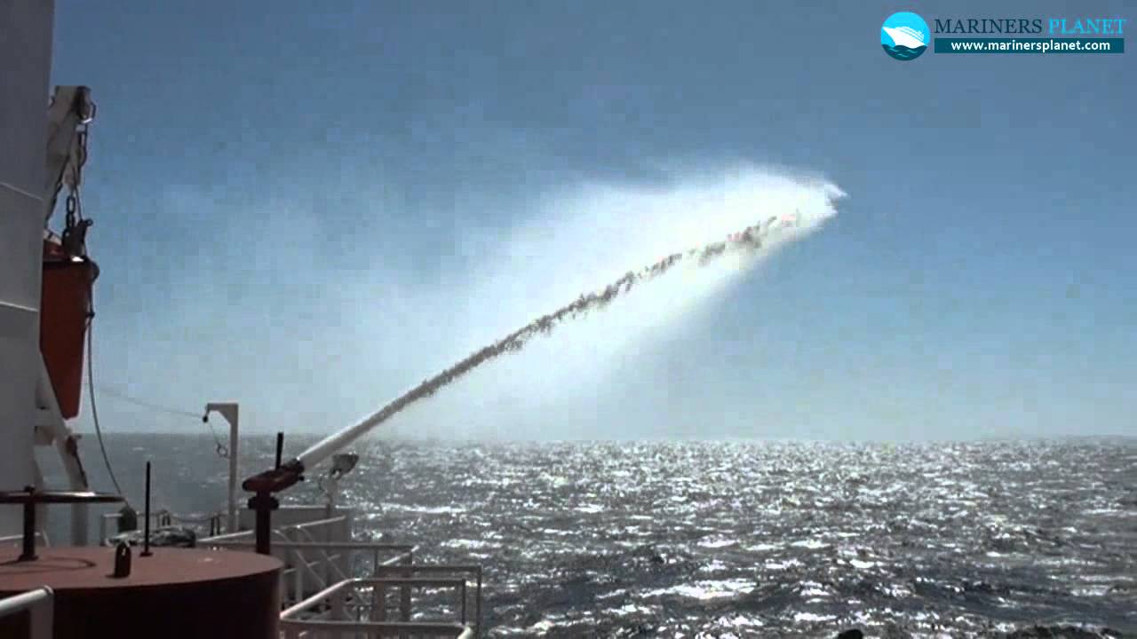 Merchant ship Foam Monitor - YouTube
