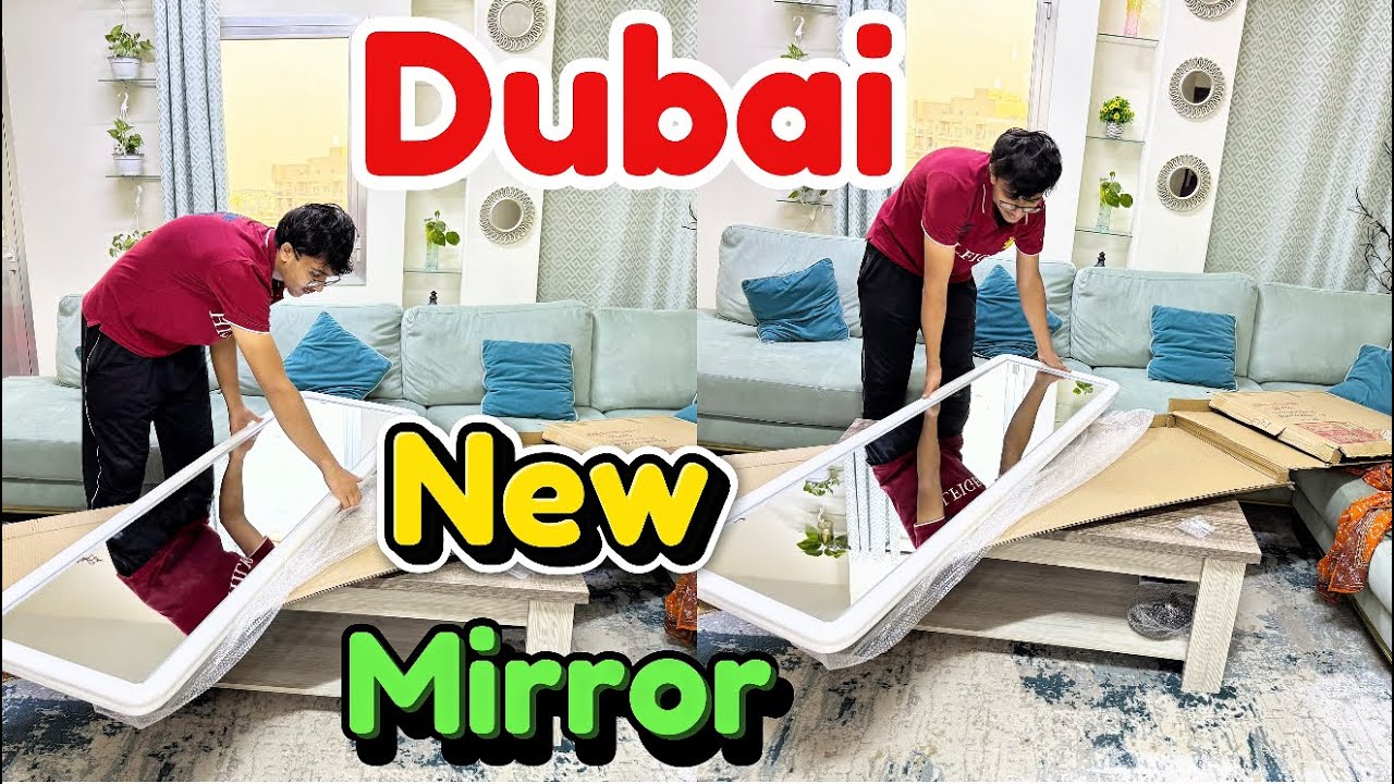 New Mirrior With Face Light Golden Matt 4 Corner Price Review Dubai ...
