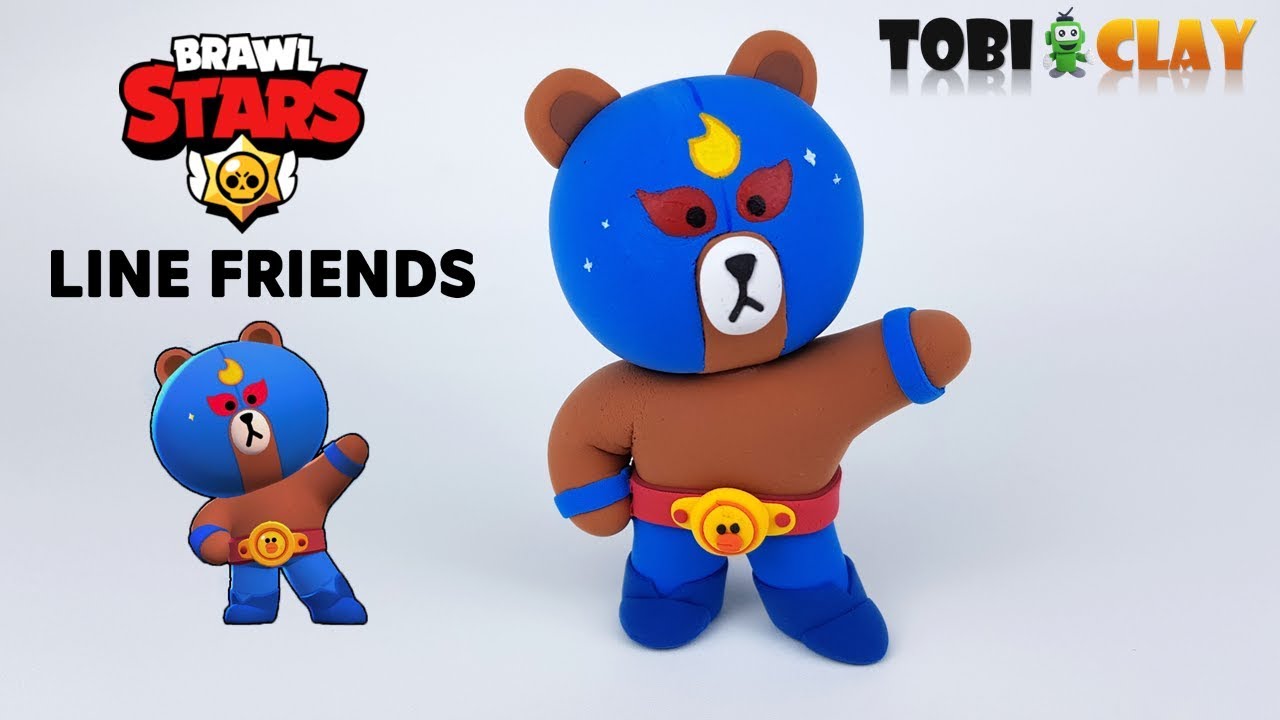 Brawl Stars EL BROWN Clay ART - LINE FRIENDS SKIN - YouTube