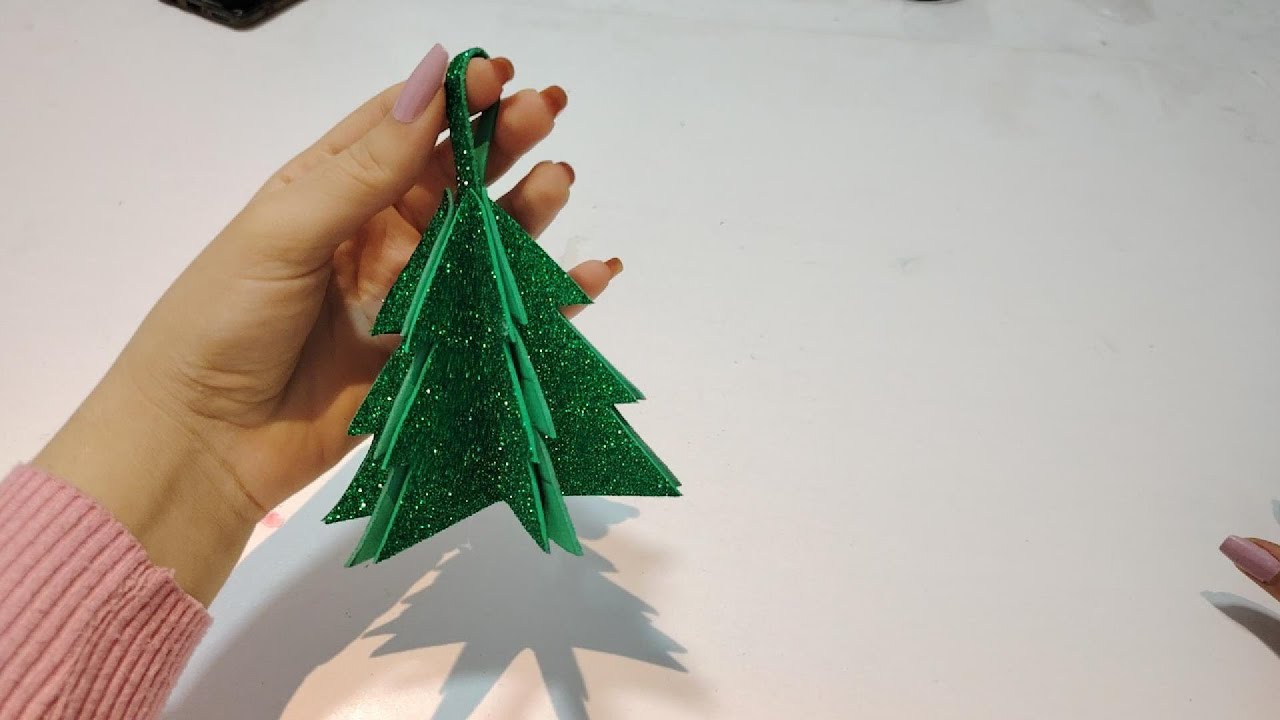 Glitter foam Christmas tree Craft - YouTube