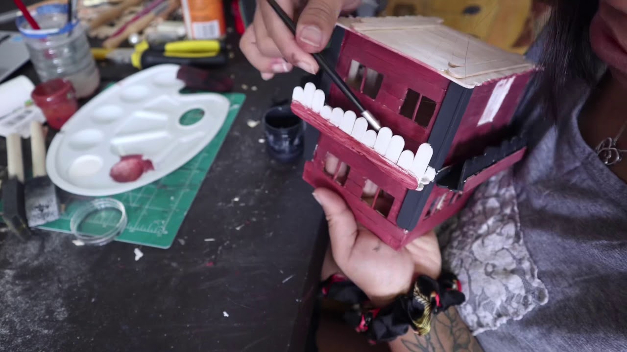 Popsicle sticks train track village part 3 / painting 🧑‍🎨 - YouTube