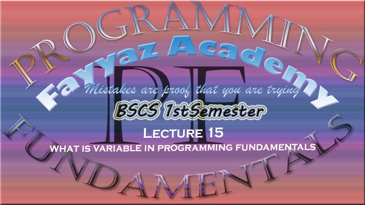 what is variable in programming fundamentals in urdu - YouTube