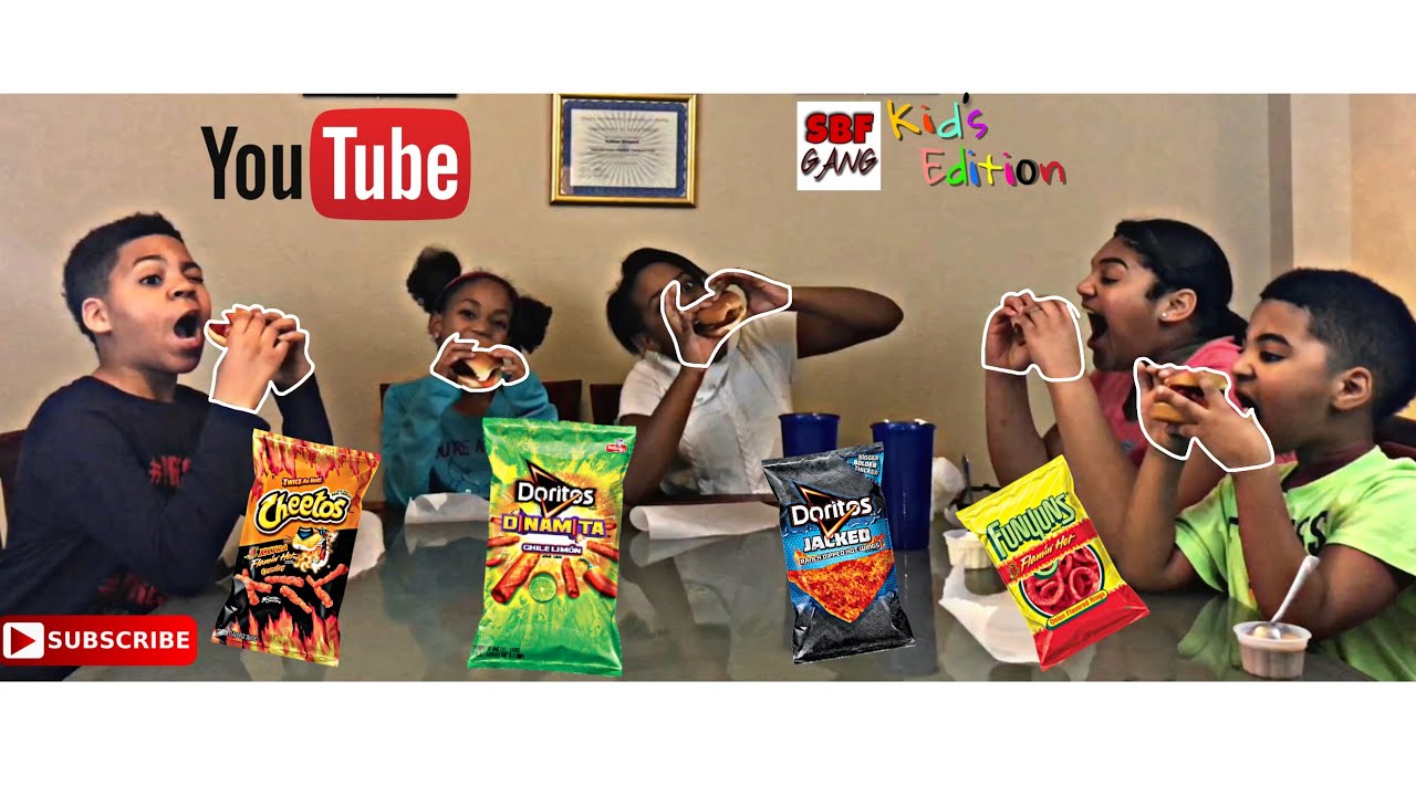 KIDS DO THE SPICY CHICKEN STRIP CHIP CHALLENGE!!! - YouTube