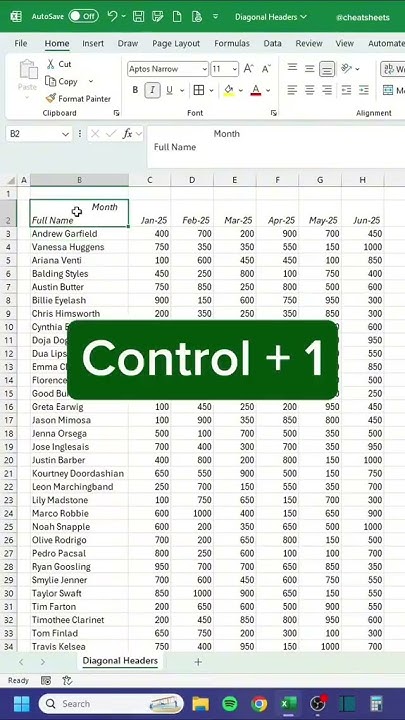 Diagonal Headers in #excel - YouTube