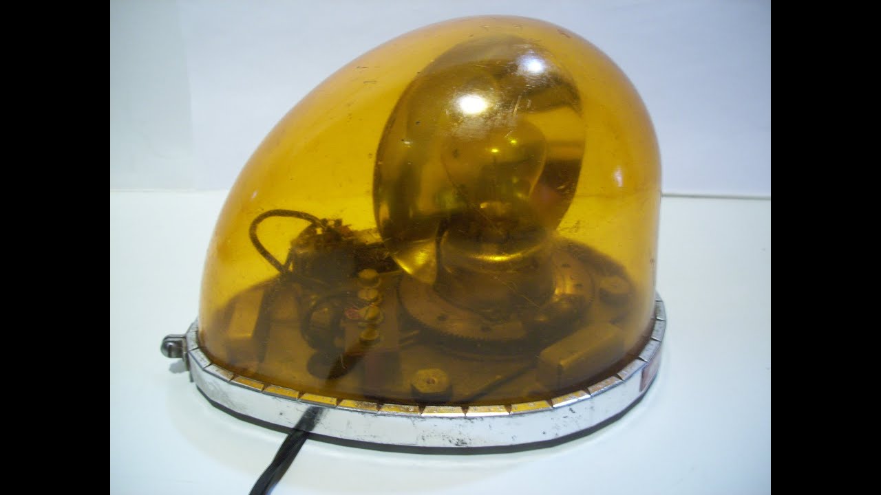 Vtg FEDERAL SIGN & SIGNAL CORP FIRE BALL/FB FIREBALL AMBER ROTATING ...