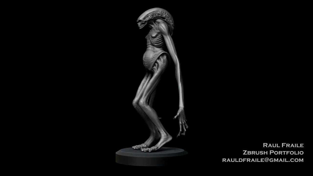 Zbrush Alien Resurrection Newborn 3D model body1 - YouTube