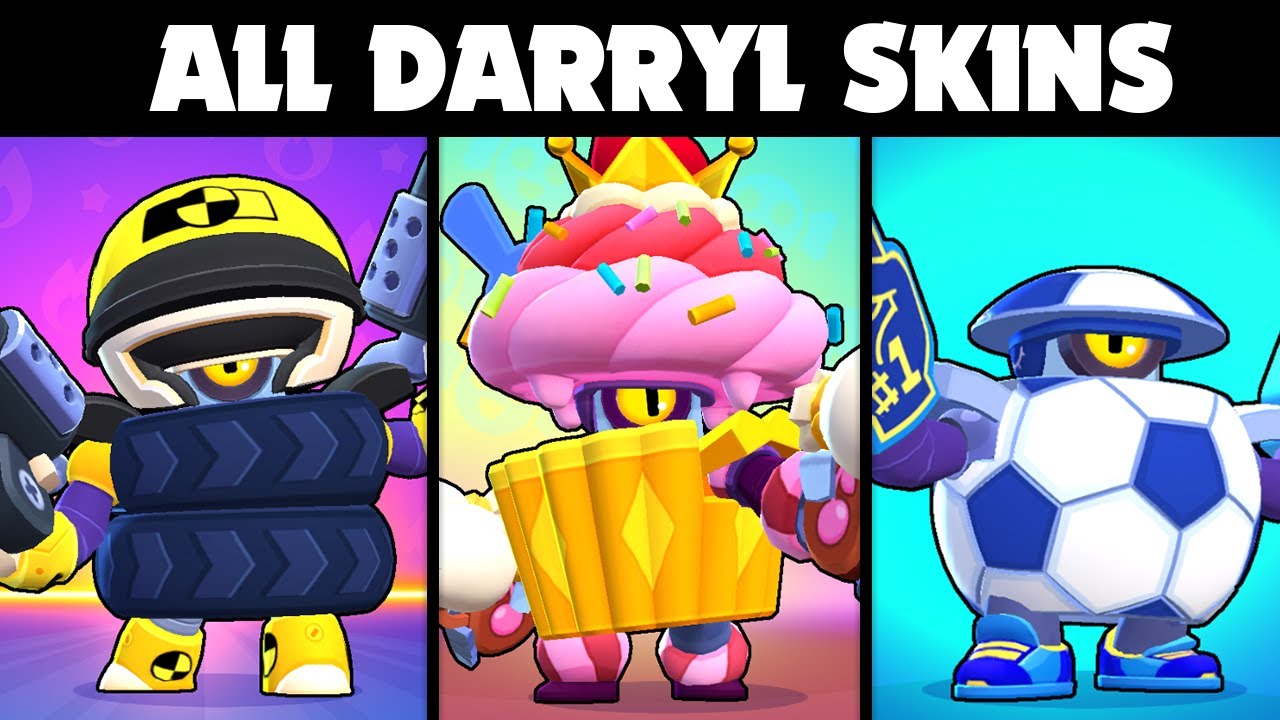 EVERY DARRYL SKIN | Brawl Stars Skin Spotlight - YouTube