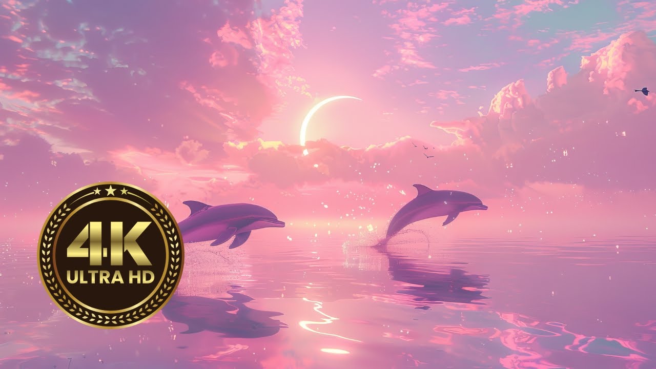 4K Abstract Pink Ocean Animated Wallpaper Background 3D Relaxing Nature ...